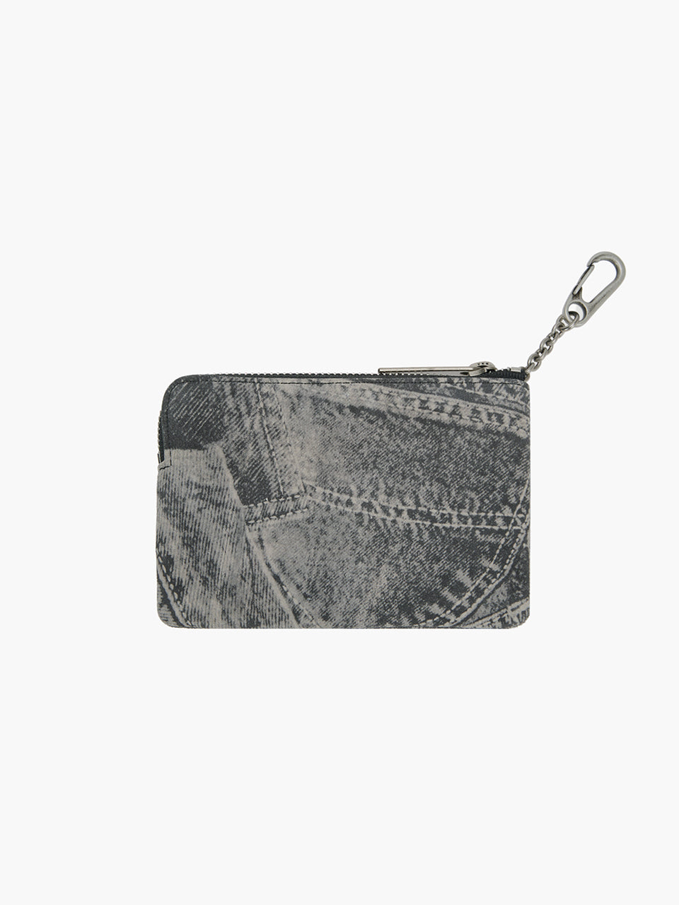 HEART ZIPPER WALLET_SILVER LOGO_light grey printed suede – margesherwood